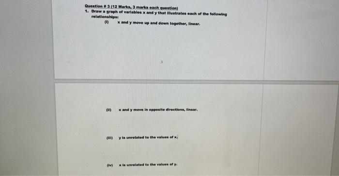 Solved Queation a 3 (12 Marks, 3 marks each question) 1. | Chegg.com