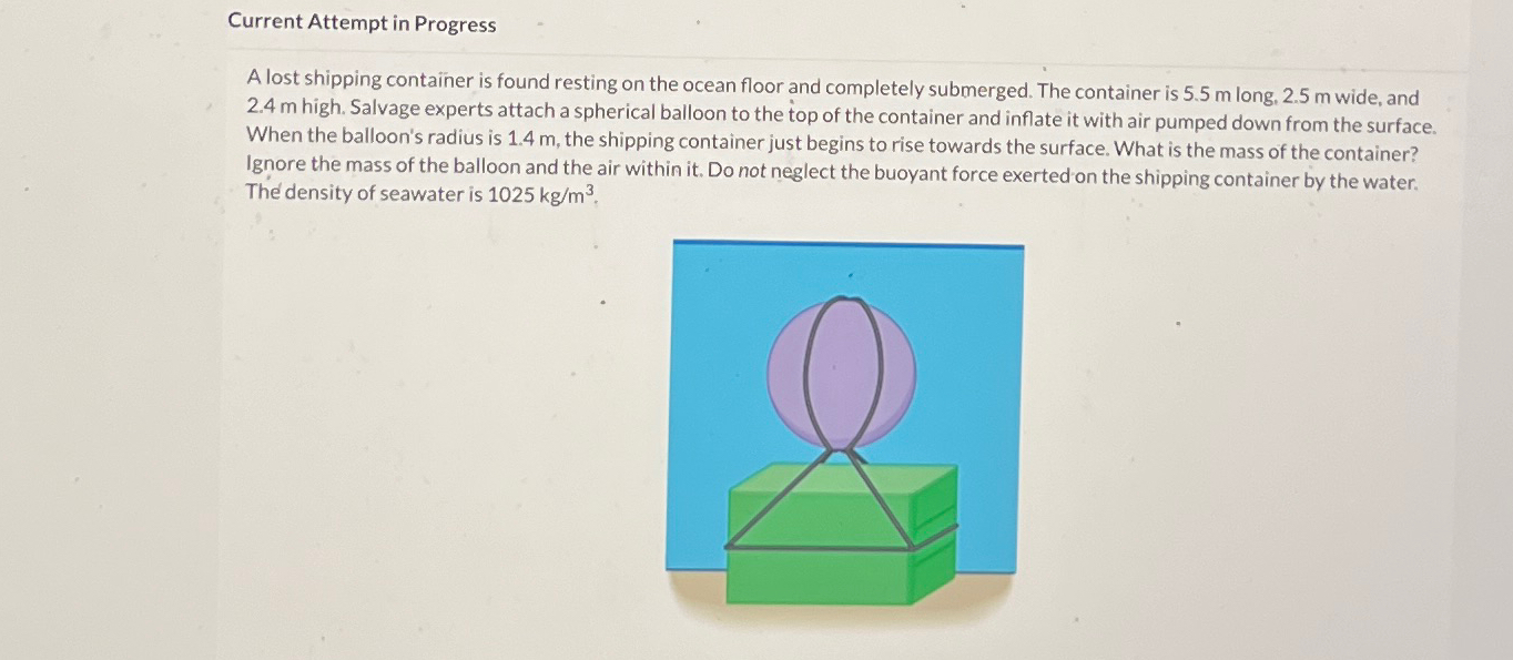 Solved Current Attempt in ProgressA lost shipping container | Chegg.com