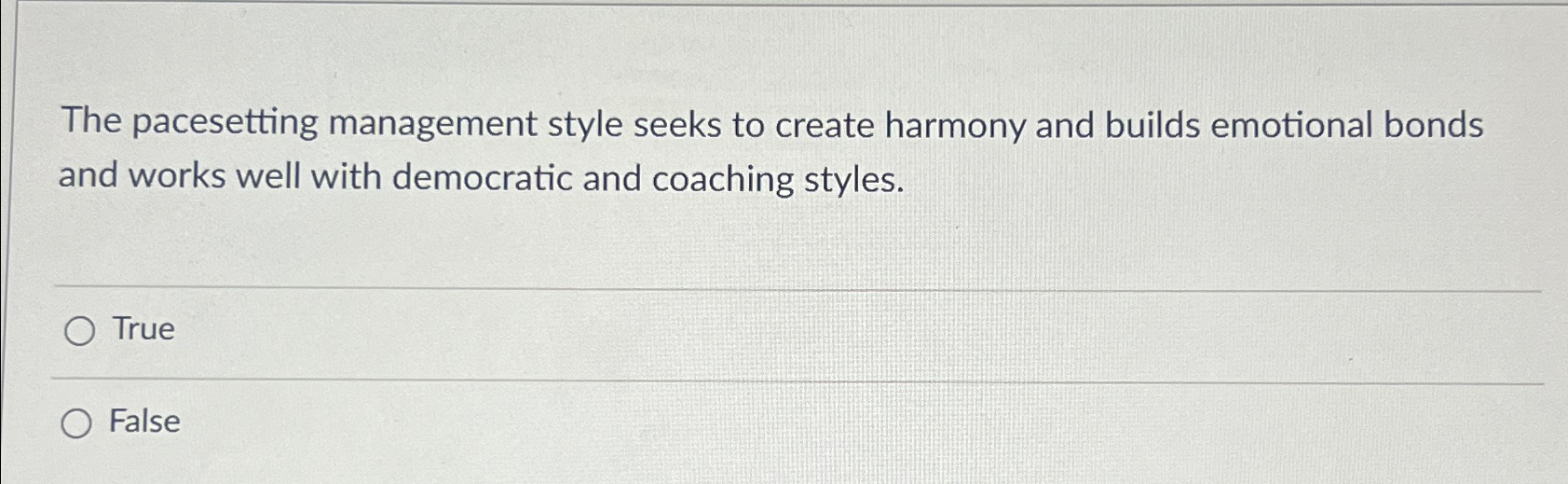 Solved The pacesetting management style seeks to create | Chegg.com