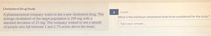 Solved what is the minimum cholesterol level to be | Chegg.com