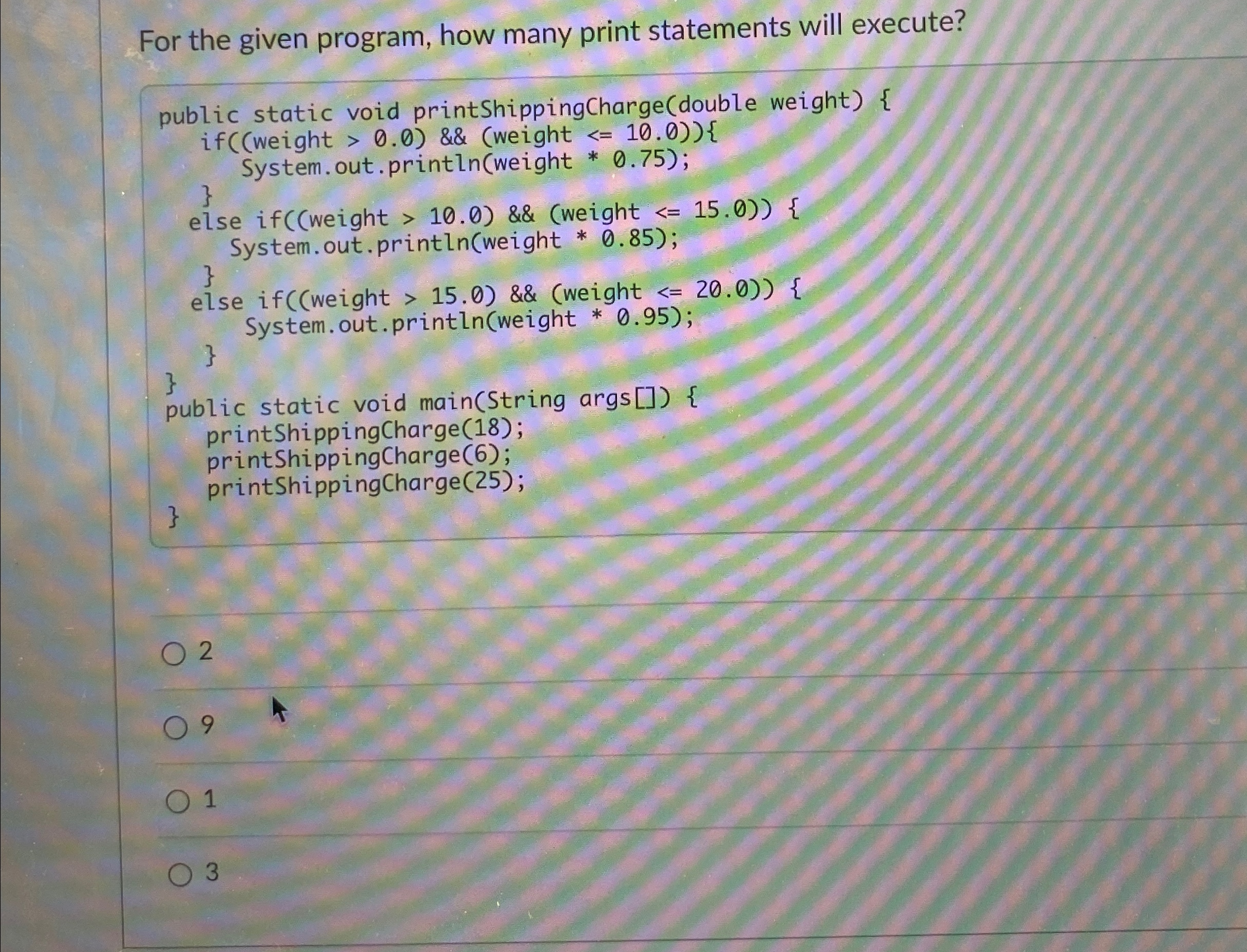 Solved For the given program, how many print statements will | Chegg.com