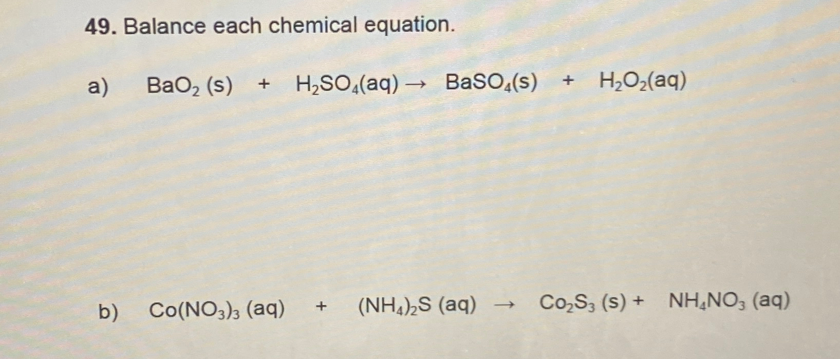 Solved Balance each chemical | Chegg.com