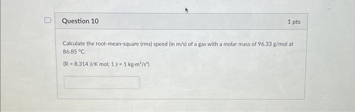 Solved Calculate the root-mean-square (rms) speed (in m/s ) | Chegg.com