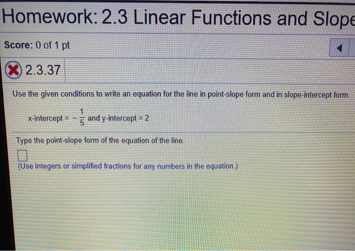 Solved Homework: 2.3 Linear Functions and Slope Score: 0 of | Chegg.com