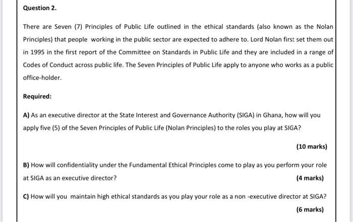 Solved Question 2. There are seven (7) Principles of Public | Chegg.com