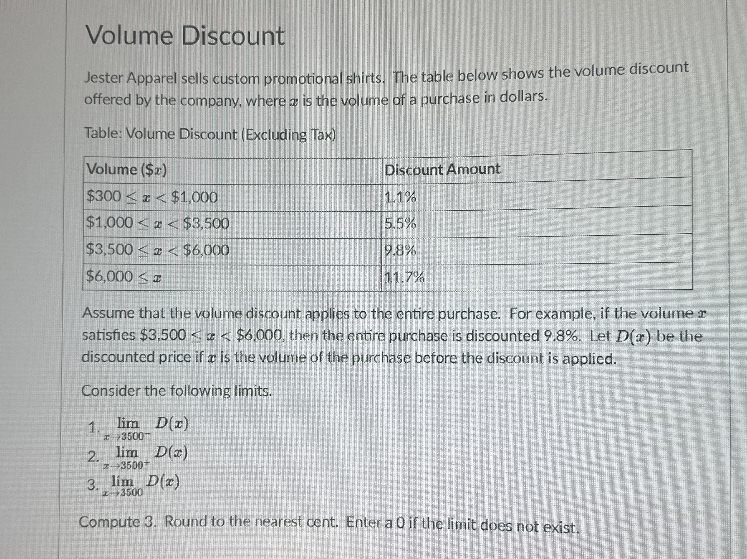 Solved Volume DiscountJester Apparel sells custom | Chegg.com