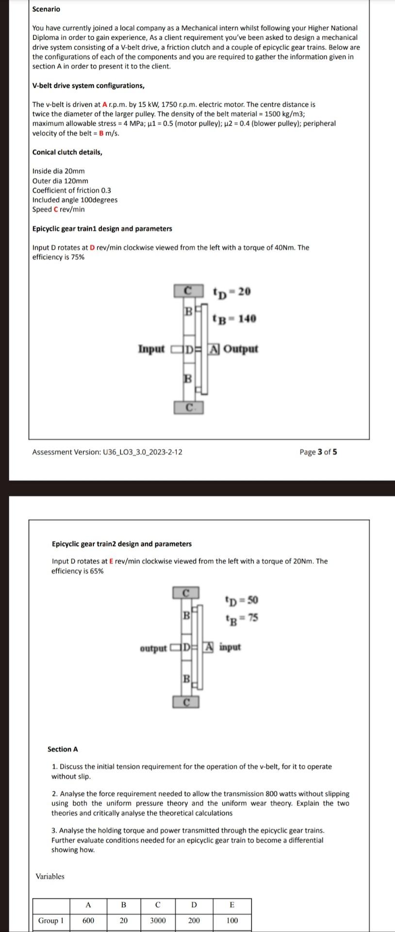 Solved conical clatch details Inside dia 20mm Outer dia | Chegg.com