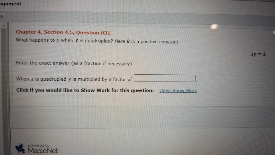 Solved ignment R Chapter 4, Section 4.5, Question 031 What | Chegg.com Solved ignment R Chapter 4, Section 4.5, Question 031 What | Chegg.com