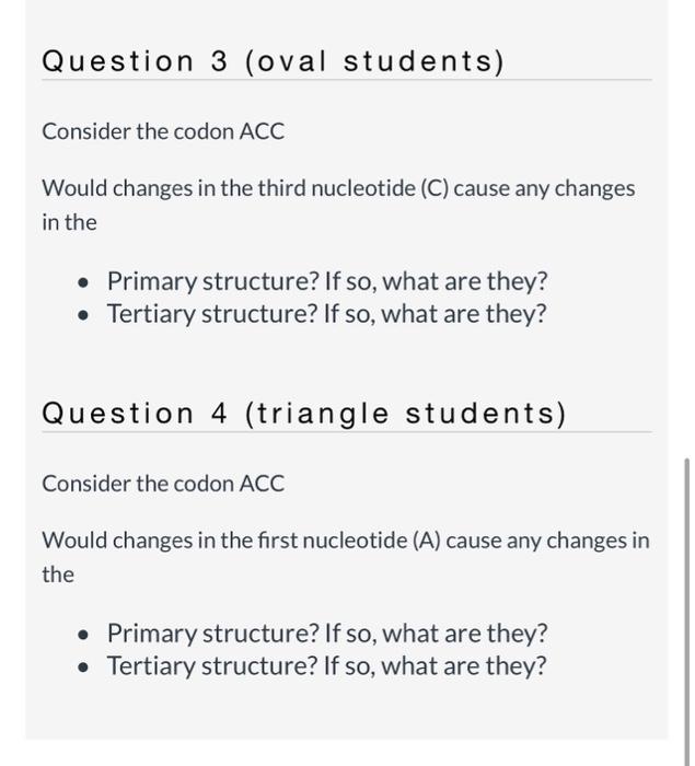 Solved Below is a codon chart showing the amino acids that | Chegg.com