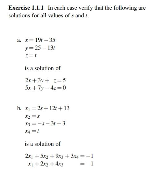 Solved Exercise 1.1.1 ﻿In each case verify that the | Chegg.com