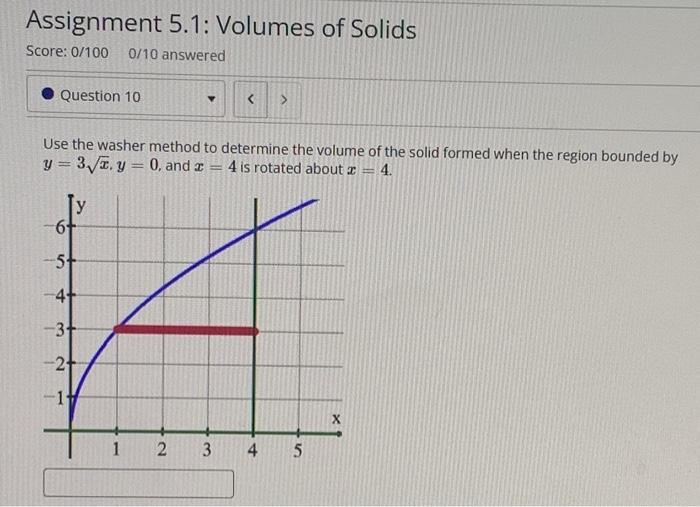 Solved Use the washer method to determine the volume of the | Chegg.com