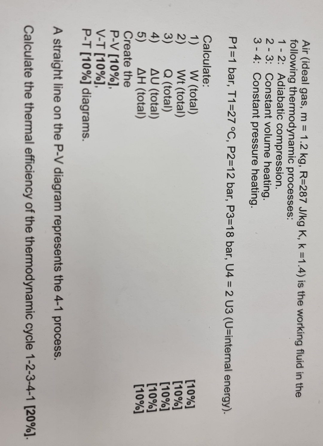 Solved Air (ideal gas, m=1.2kg,R=287JkgK,k=1.4 ) ﻿is the | Chegg.com