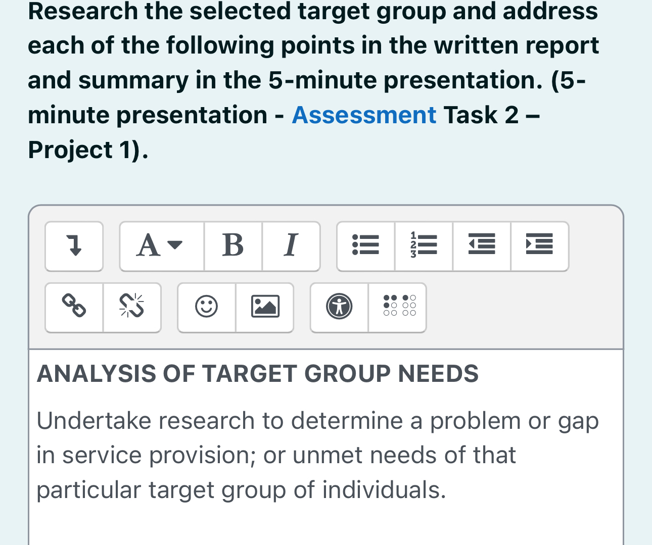 Solved Research the selected target group and address each | Chegg.com
