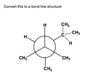 Solved Convert this to a bond line structure H сн. CH3 H. H | Chegg.com