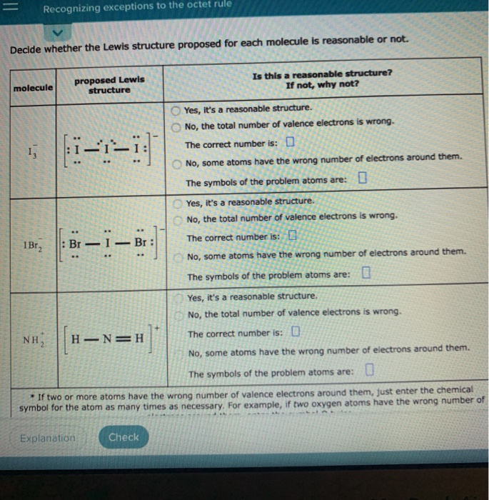 Solved Recognizing exceptions to the octet rule Decide | Chegg.com