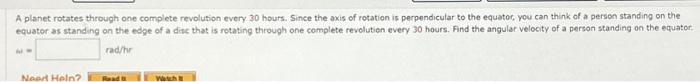 Solved A planet rotates through one complete revolution | Chegg.com