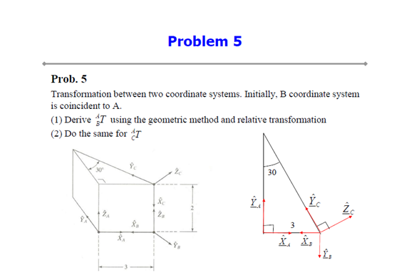Solved Prob. 5Transformation between two coordinate systems. | Chegg.com