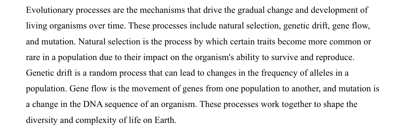 Solved Evolutionary processes are the mechanisms that drive | Chegg.com