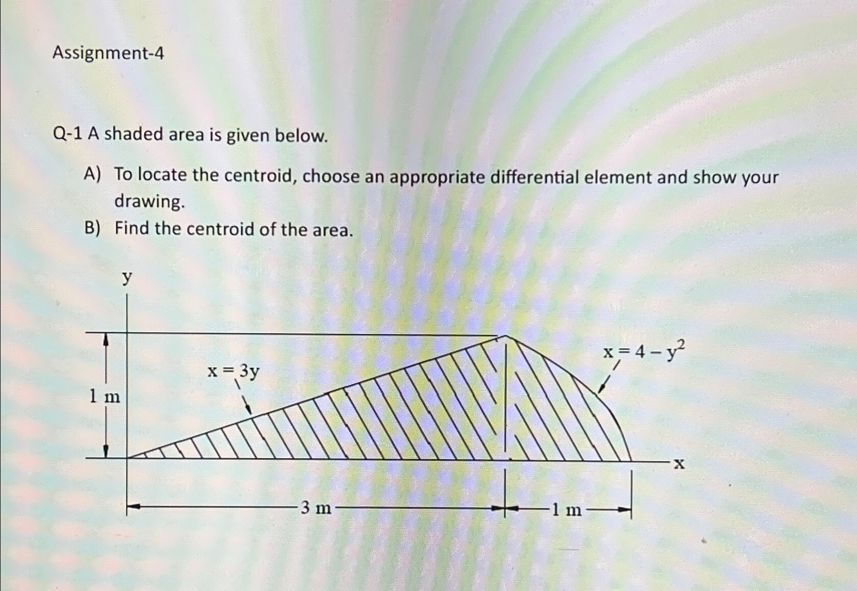 Solved Assignment-4Q-1 ﻿A shaded area is given below.A) ﻿To | Chegg.com