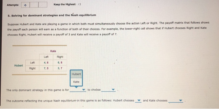 Solved Attempts: Keep the Highest: 12 5. Solving for | Chegg.com
