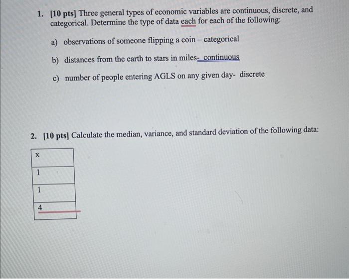 Solved 1. [10 pts] Three general types of economic variables | Chegg.com