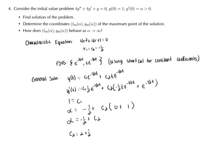Solved 4. Consider the initial value problem | Chegg.com