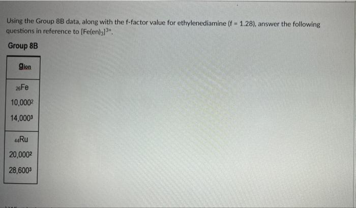 Solved Using the Group 8B data, along with the f-factor | Chegg.com