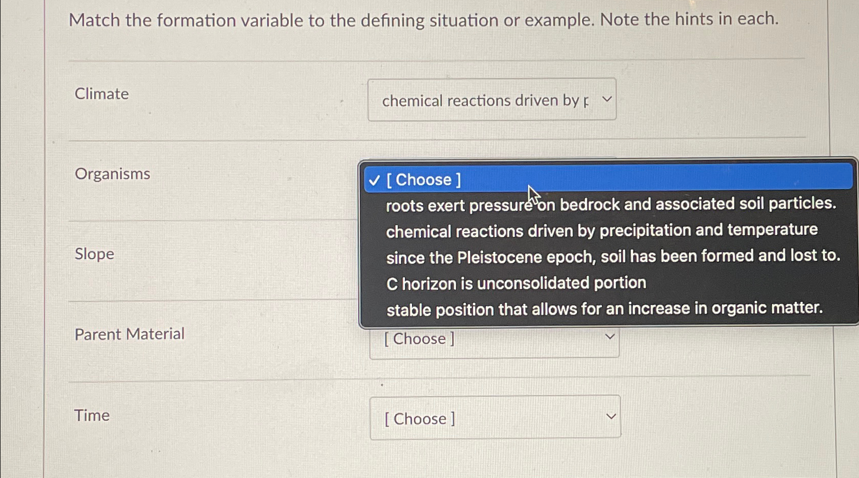 Solved Match the formation variable to the defining | Chegg.com