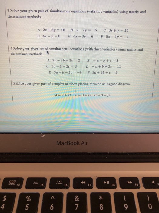 Solved 3 Solve your given pair of simultaneous equations | Chegg.com