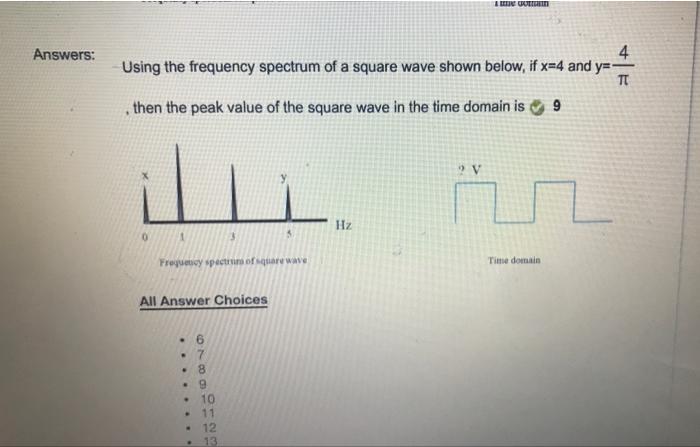 Solved Answers: 4 Using the frequency spectrum of a square | Chegg.com