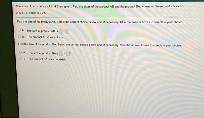 Solved Find The Size Of The Matrix Identify A Square