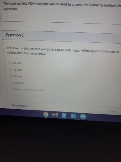 Solved OHMS OHMS an BE BE The scale on this VOM example | Chegg.com