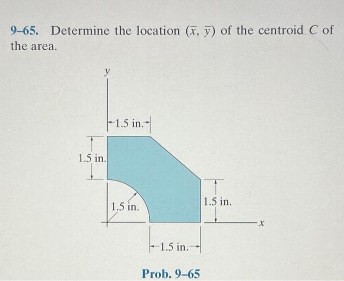 Solved 9-65. Determine the location (xˉ,yˉ) of the centroid | Chegg.com