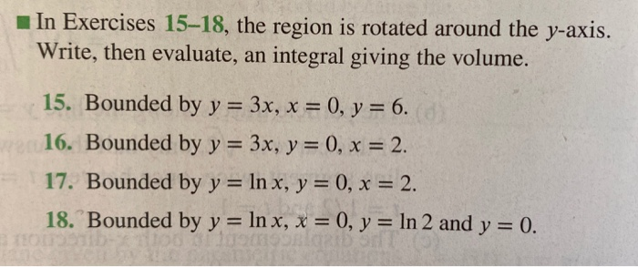 Solved In Exercises 15–18, the region is rotated around the | Chegg.com