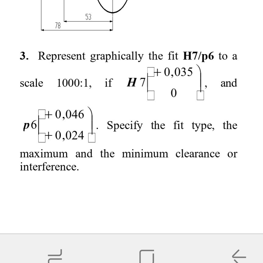 Solved 53 3. Represent graphically the fit H7/p6 to a | Chegg.com