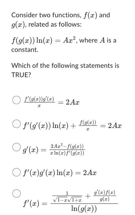 Solved Consider two functions, f(x) and g(x), related as | Chegg.com