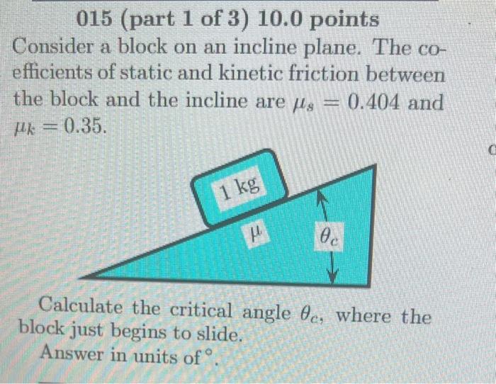 [Solved]: 015 (part 1 of 3 ) ( 10.0 ) points Consider a b