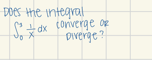 Solved Does the integral ∫031xdx ﻿converge orDiverge? | Chegg.com