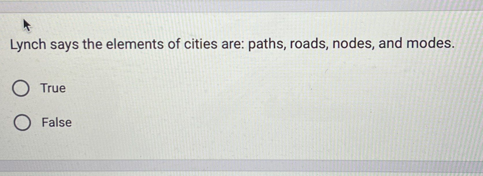 Solved Lynch says the elements of cities are: paths, roads, | Chegg.com