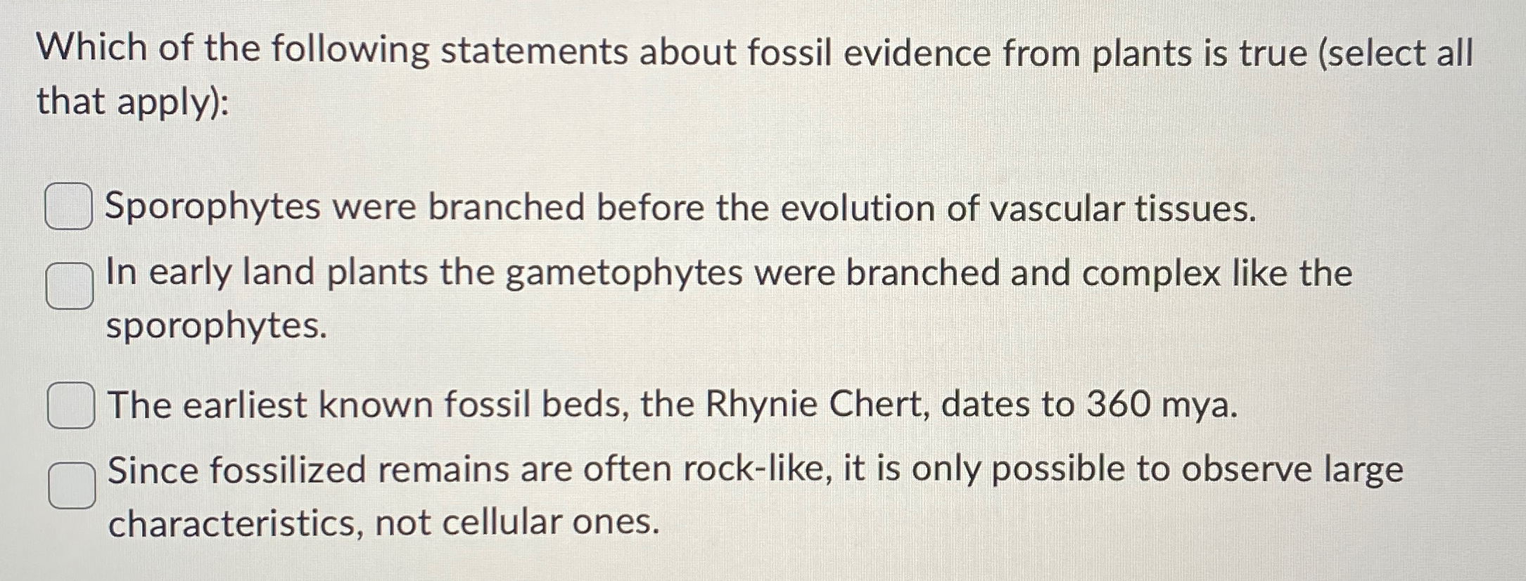 Solved Which of the following statements about fossil | Chegg.com