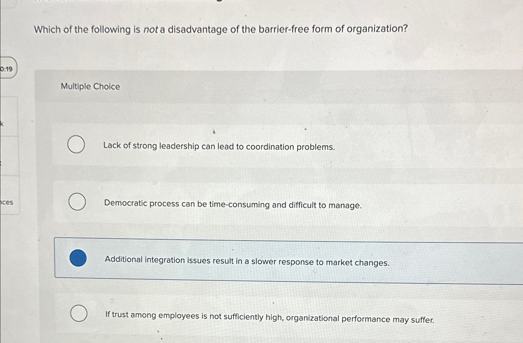 Solved Which of the following is not a disadvantage of the | Chegg.com