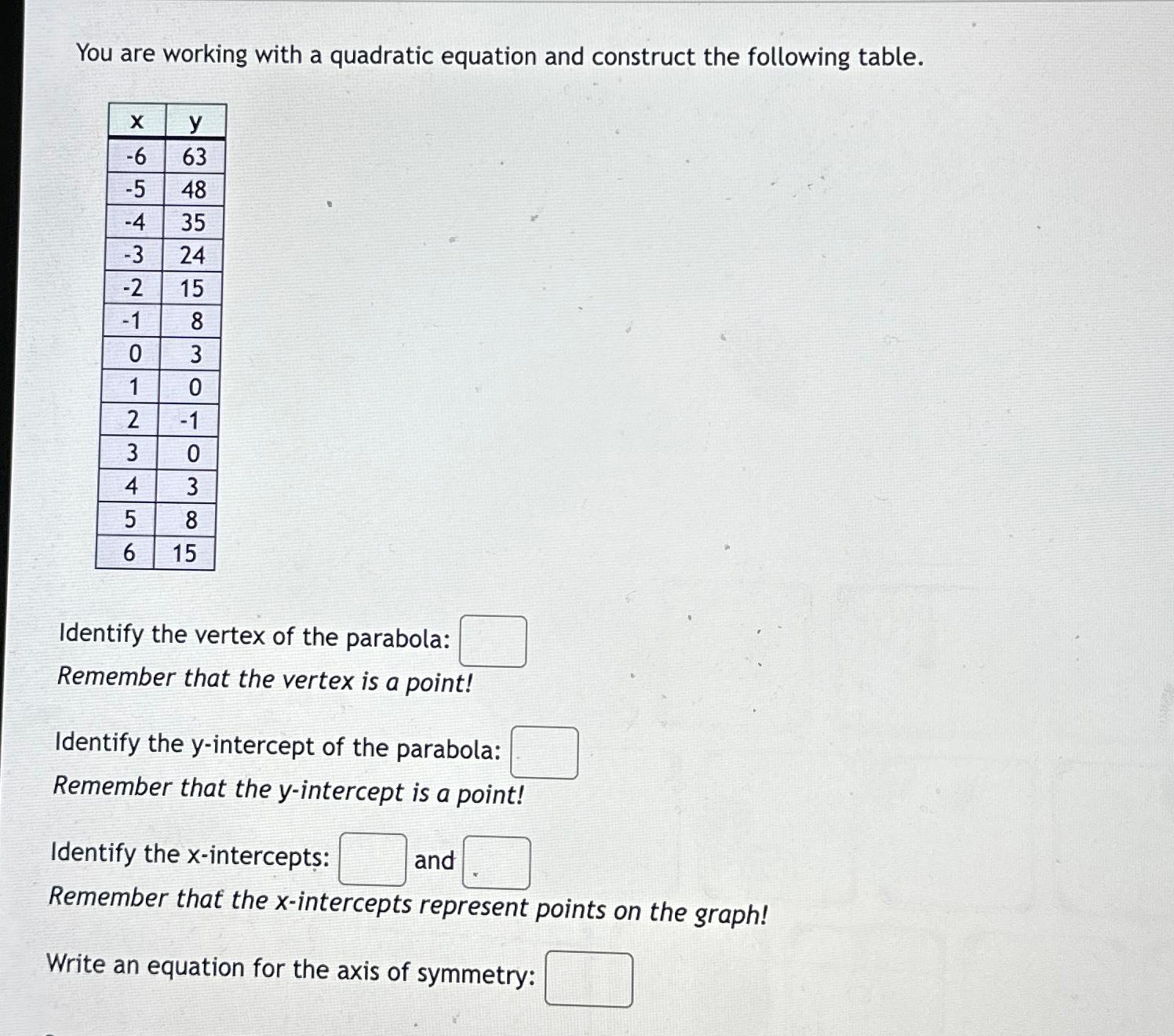 Solved You are working with a quadratic equation and | Chegg.com