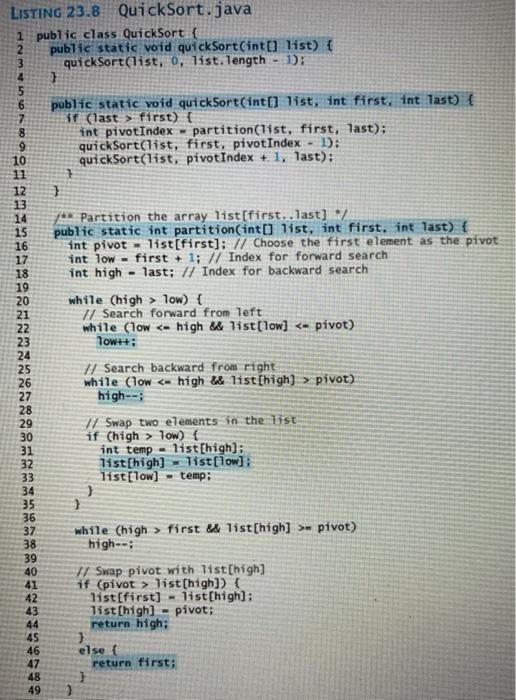 Solved write a program that sorts an array using various | Chegg.com