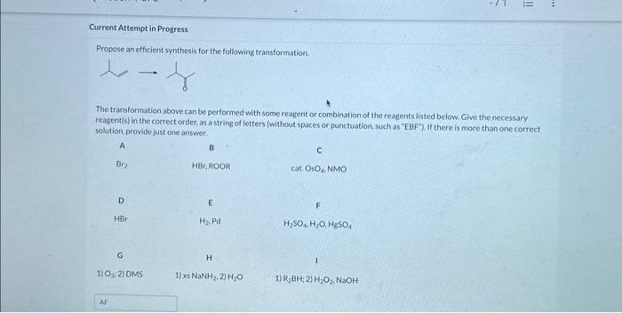 Solved tell the order(letters): Propose synthesis for the | Chegg.com
