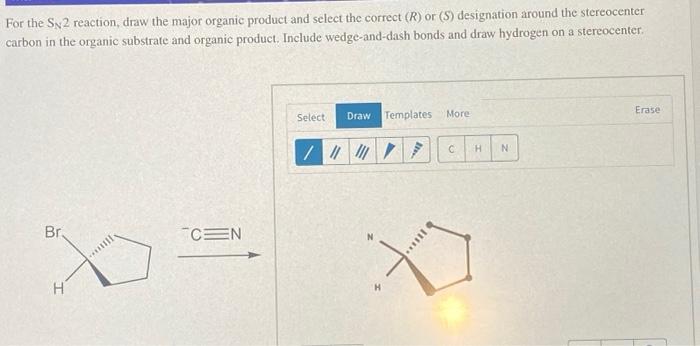Solved For the SN2 reaction, draw the major organic product | Chegg.com