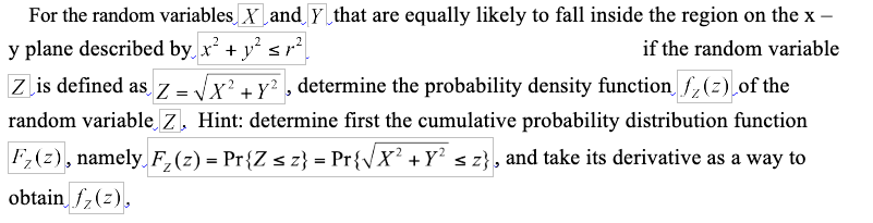 Solved For the random variables x ﻿and Y ﻿that are equally | Chegg.com
