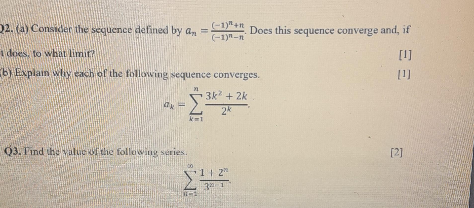 Solved 2. (a) Consider the sequence defined by | Chegg.com