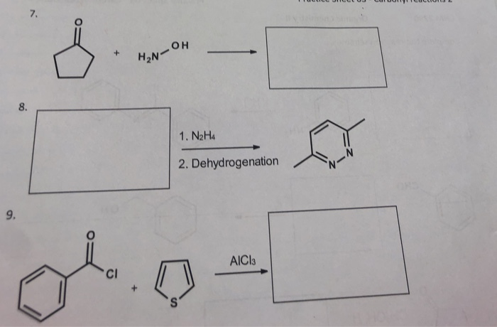 Solved + H N H₂N-OH 1. N2H4 2. Dehydrogenation AICI | Chegg.com