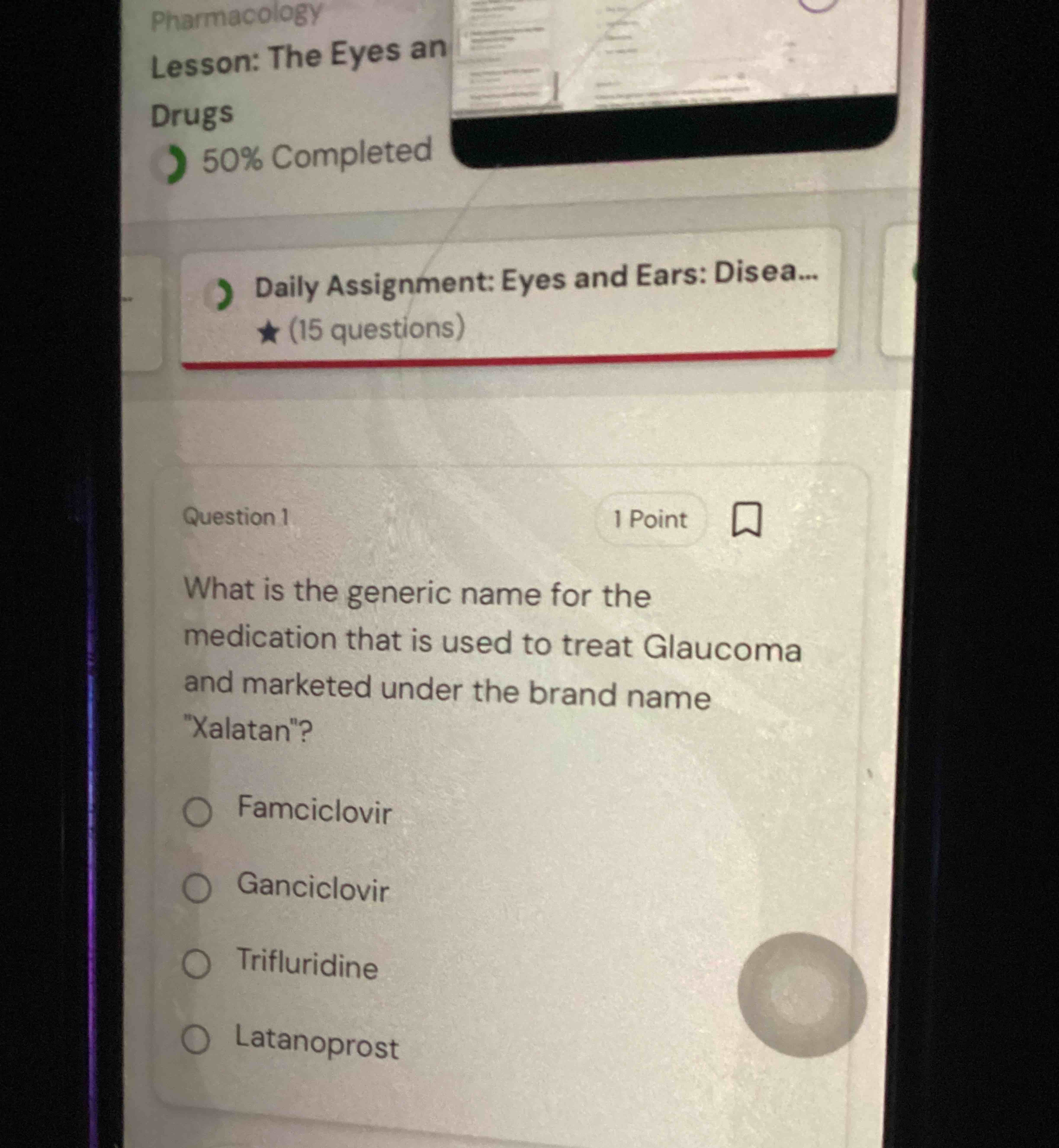Solved Question 1What is the generic name for the medication | Chegg.com