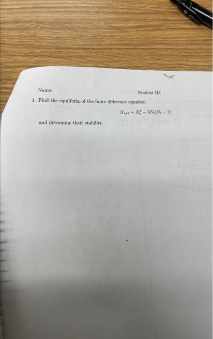 Solved 3 Find The Equilibria Of The Finite Difference